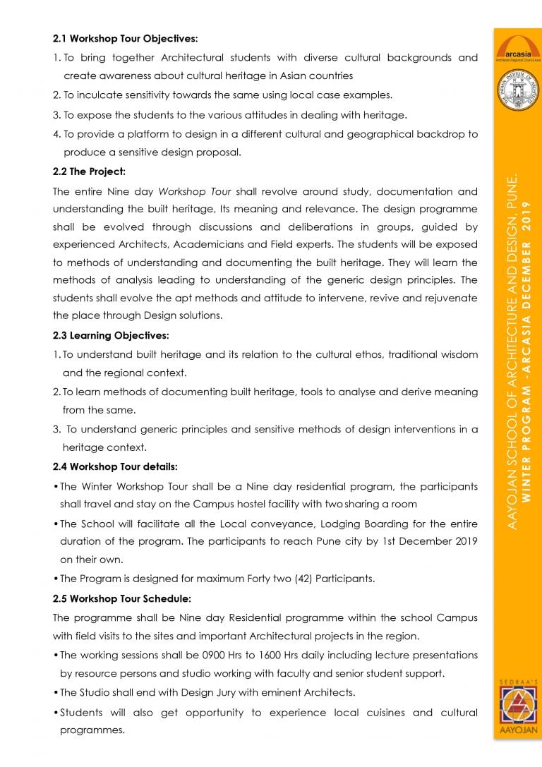 ARCASIA-WINTER PROGRAM 2019 | สมาคมสถาปนิกสยาม ในพระบรมราชูปถัมภ์