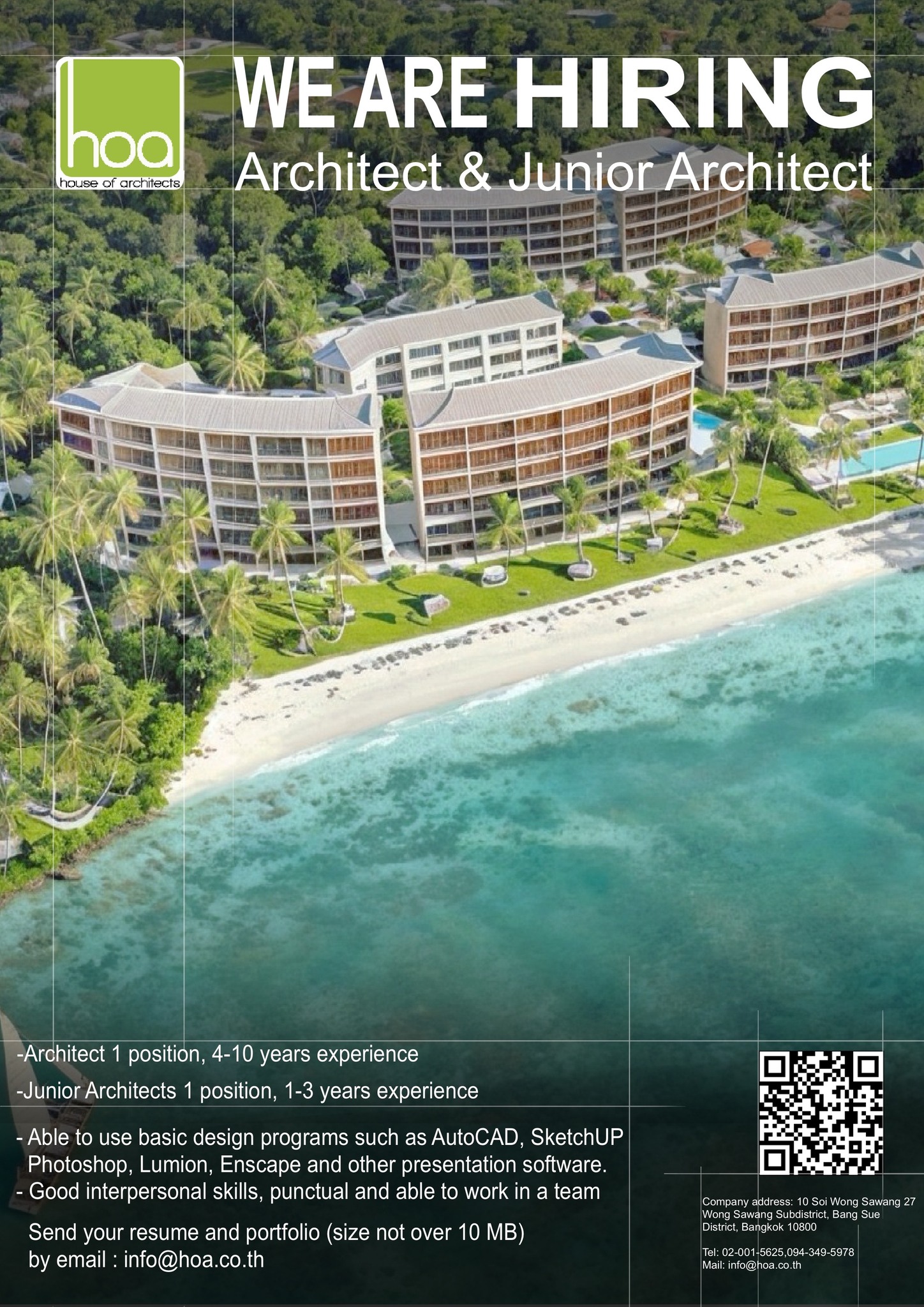 Architect 1 ตำแหน่ง / Junior Architects 1 ตำแหน่ง | สมาคมสถาปนิกสยาม ใน ...